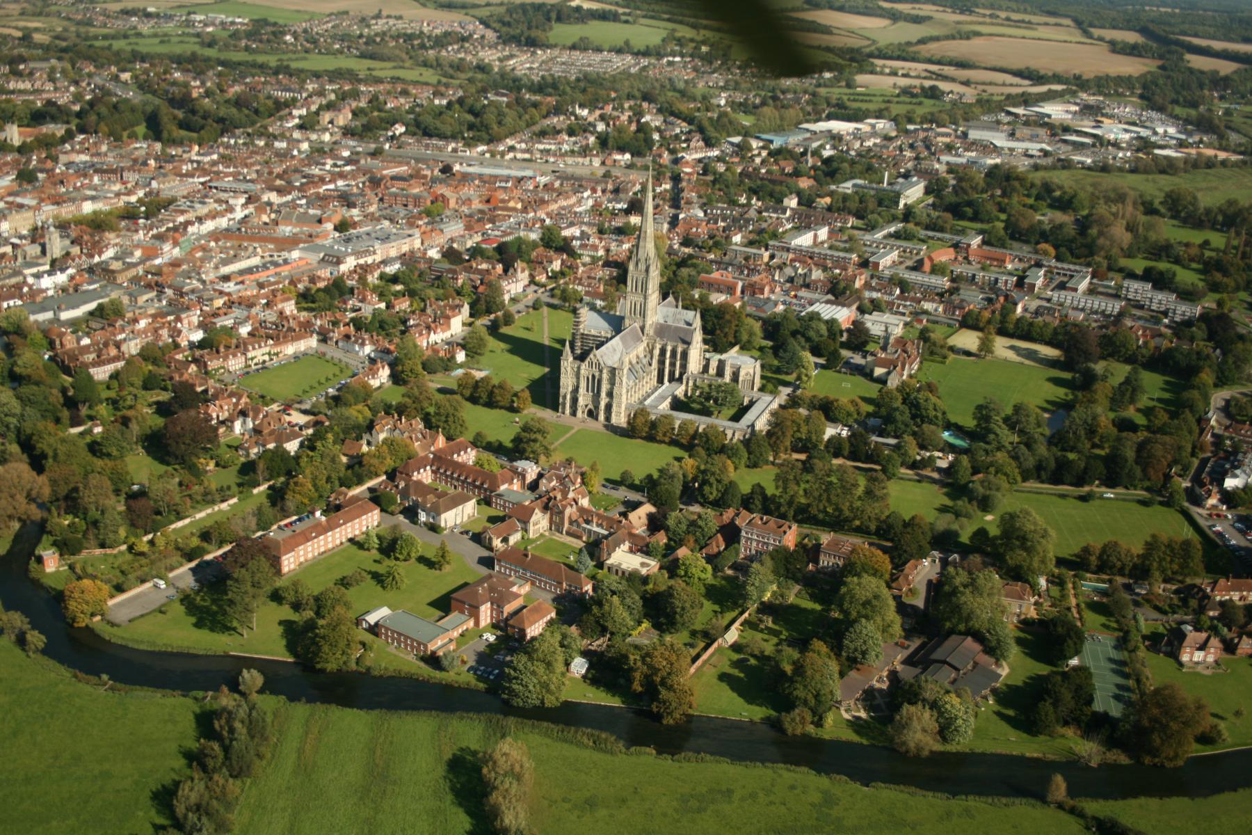 Salisbury Cathedral Aerial View