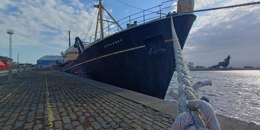 Marine science vessel, The SS Explorer, conservation management sets ...